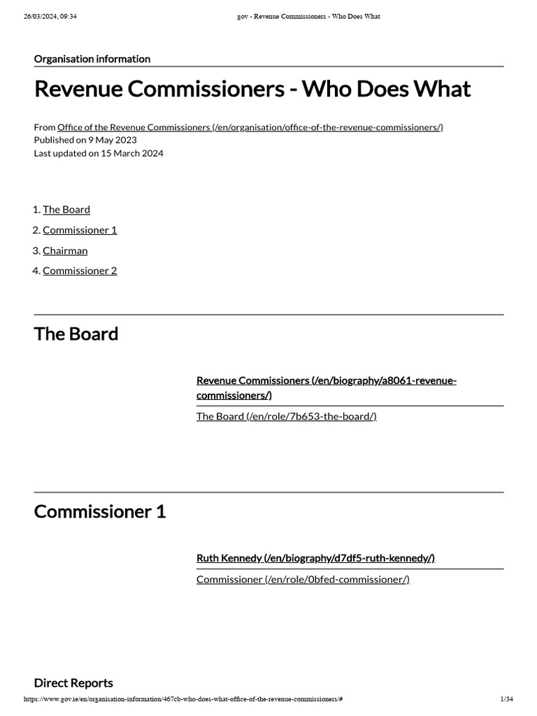 Revenue Commissioners - Who Does What | PDF