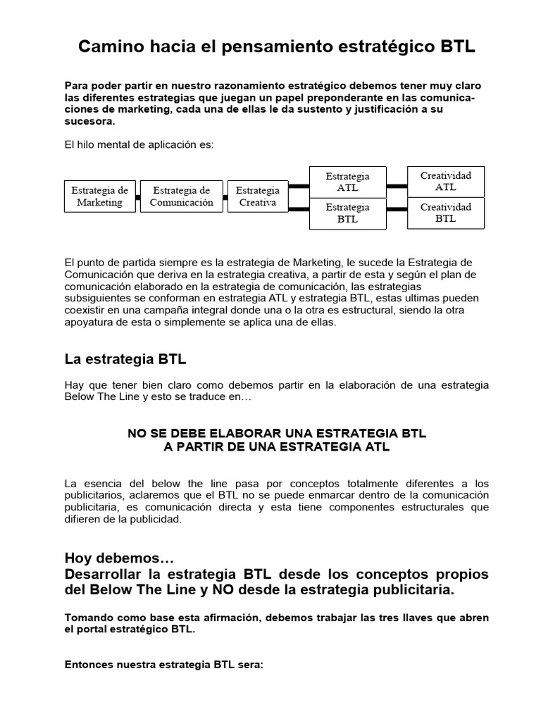 Estrategia BTL | PDF