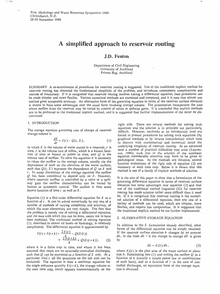 A Simplified-Approach-To-Reservoir-Routing | PDF