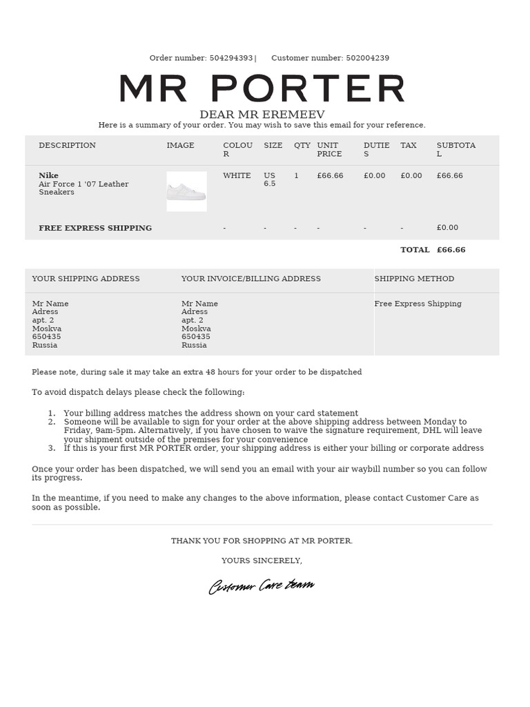 Mr. Porter | PDF