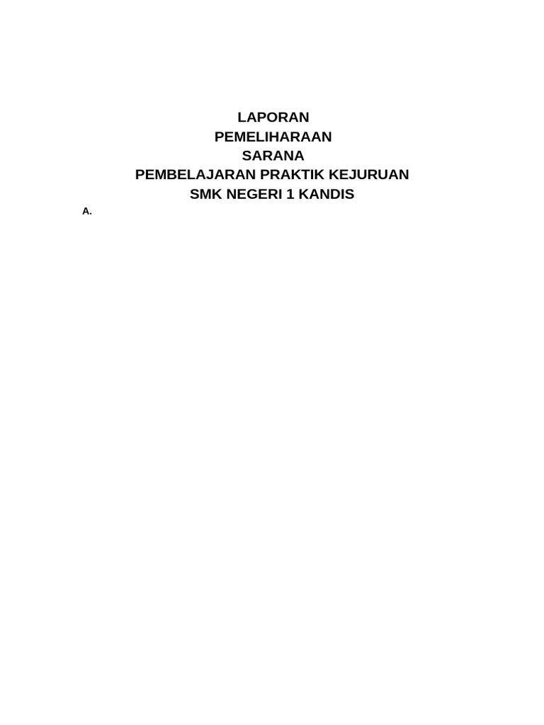 Laporan Pemeliharaan | PDF