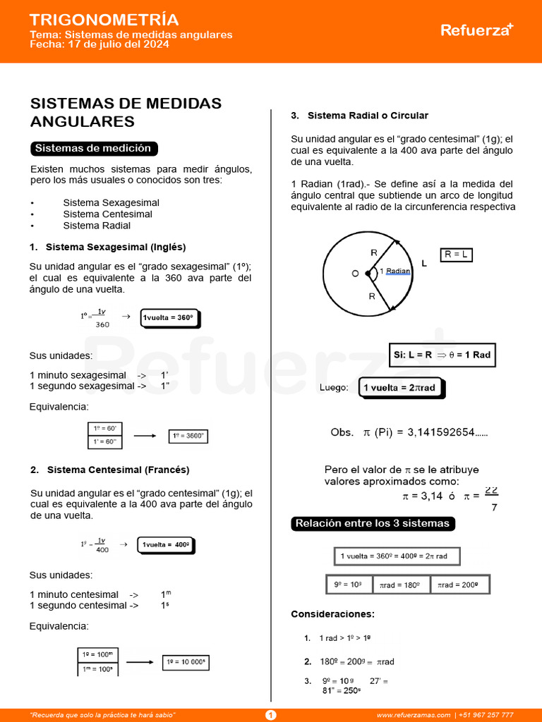 1.sistema de Medidas Angulares | PDF