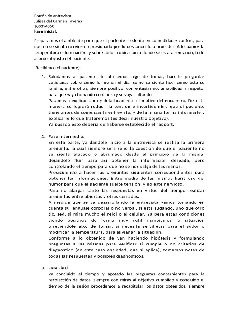 Borron de Entrevista | PDF