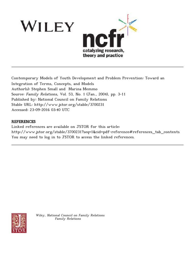 Contemporary Models of Youth Development | PDF