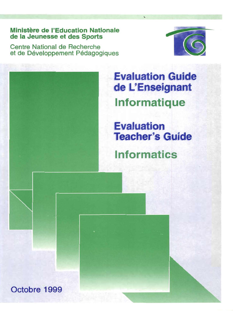 Evaluation Guide de L'enseignant Informatique Francais - Anglais ...