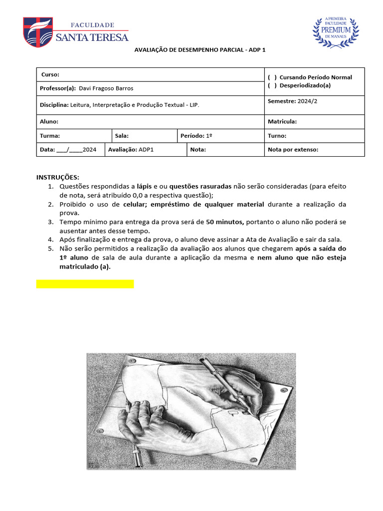 ADP1 - Segunda Chamada - FINAL | PDF