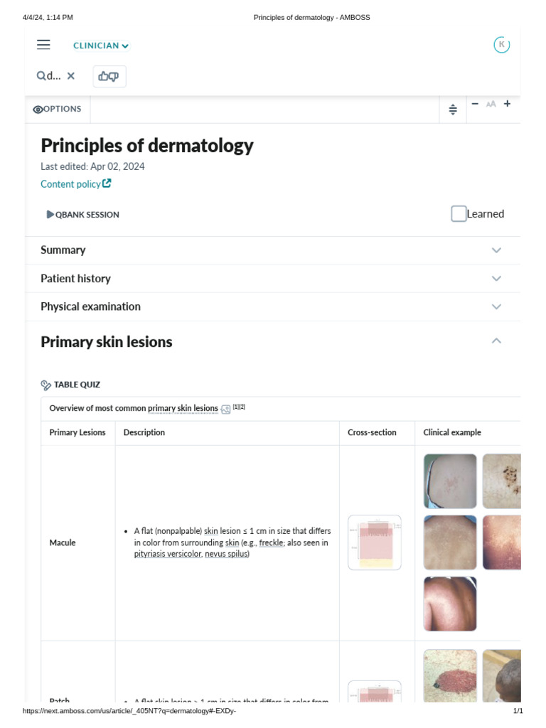 Principles of Dermatology - AMBOSS | PDF