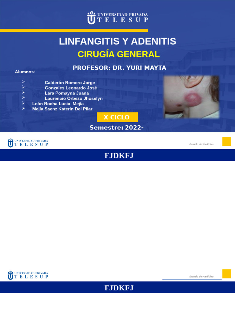 Linfangitis y Adenitis Cirugia General | PDF