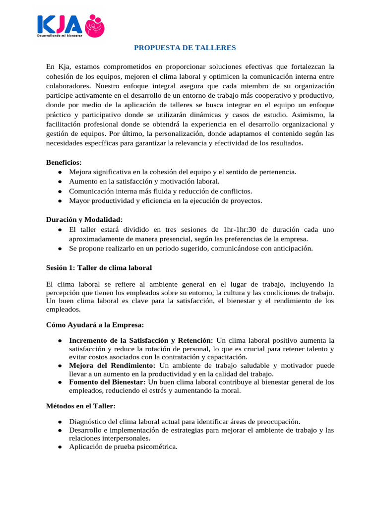 Propuesta de Talleres | PDF