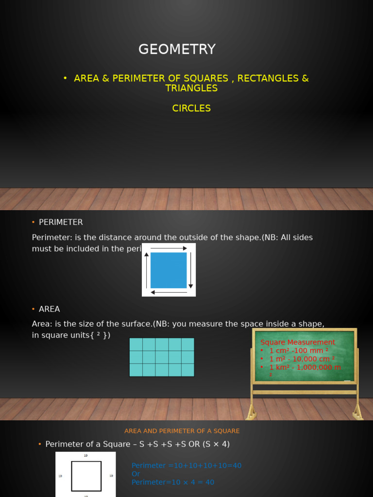 Area & Perimeter of Squares, Rectangles & | PDF