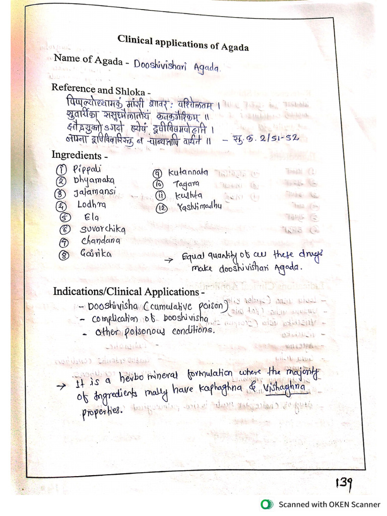 Therapeutic Utility of Agada Yoga | PDF