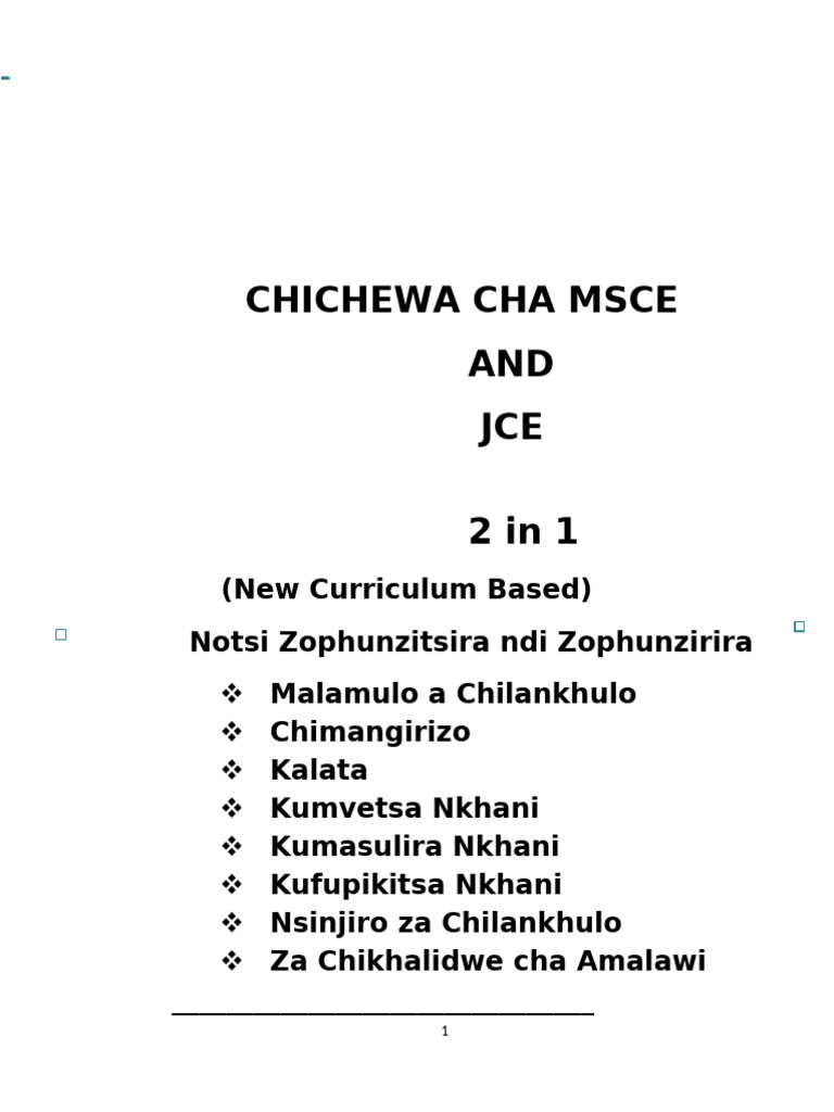 Chichewa 4 in 1 | PDF