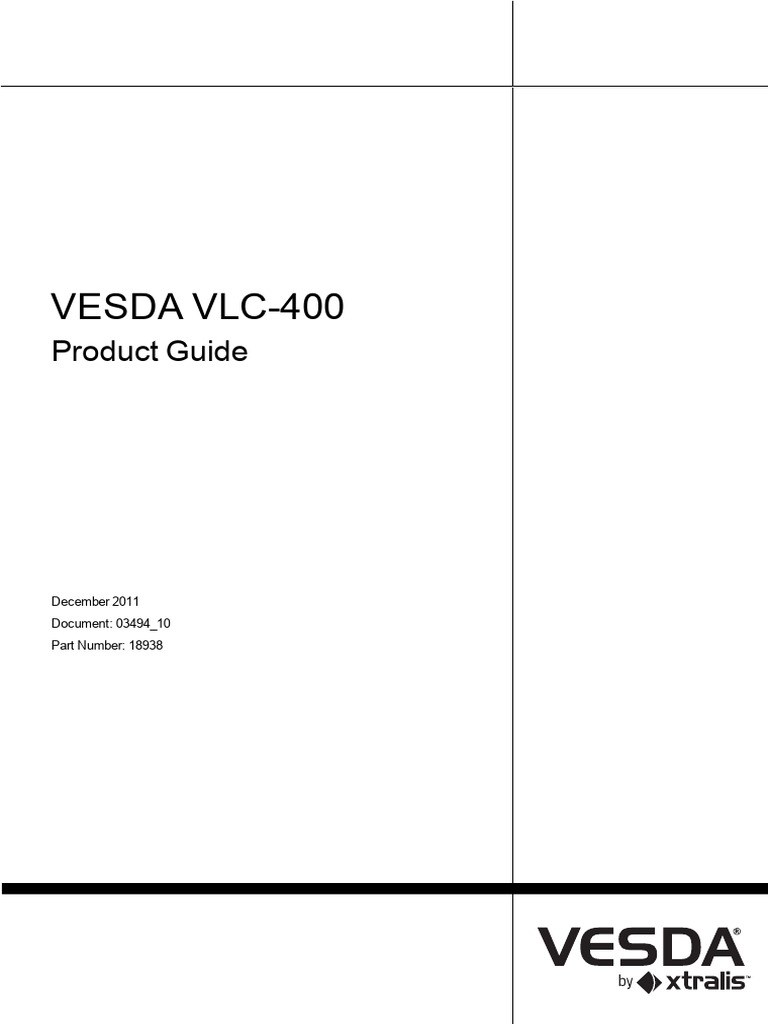 10 VESDA VLC-400 Product Guide A4 IE Lores | PDF