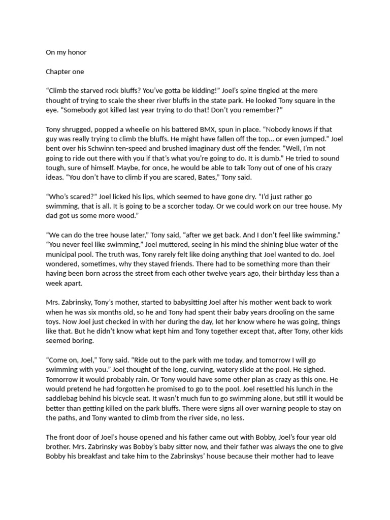 On My Honor | PDF
