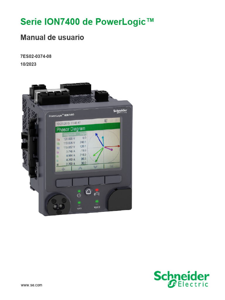 PowerLogic ION7400 Series User Manual 7ES02 0374 08 | PDF