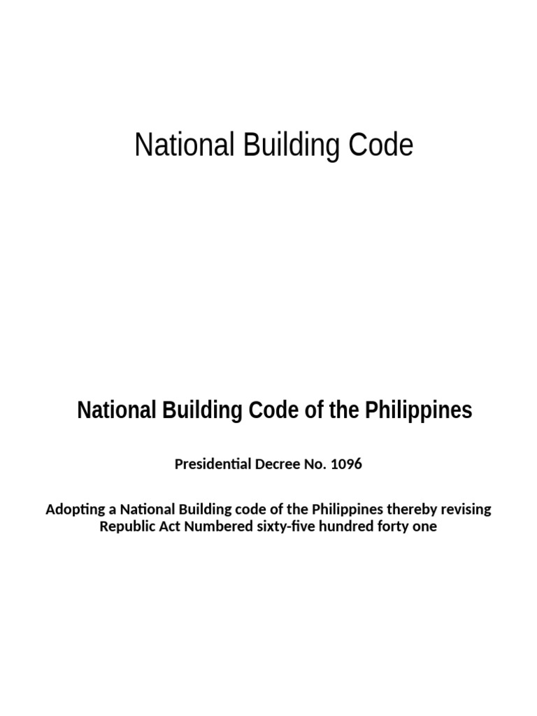 L-1 National Building Code of The Philippines | PDF