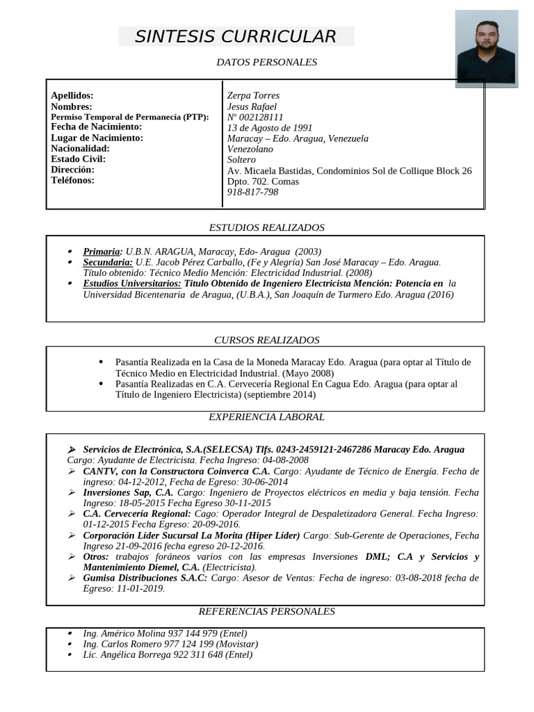 Curriculum Jesus Rafael | PDF