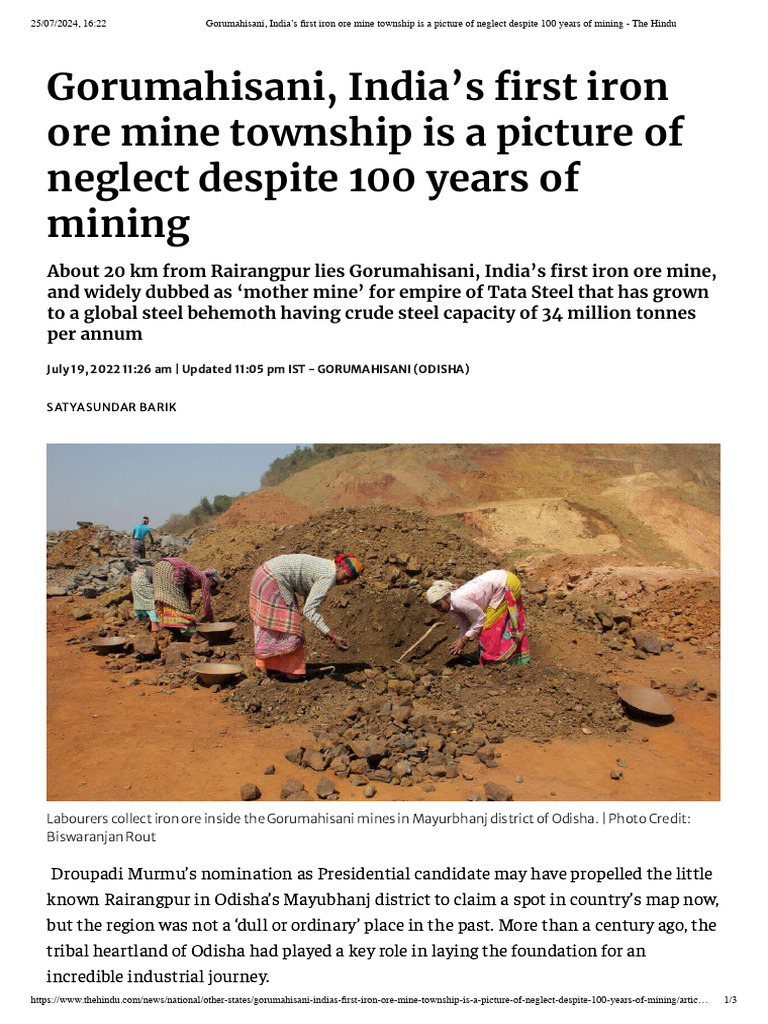 Gorumahisani, India's First Iron Ore Mine Township Is A Picture of ...
