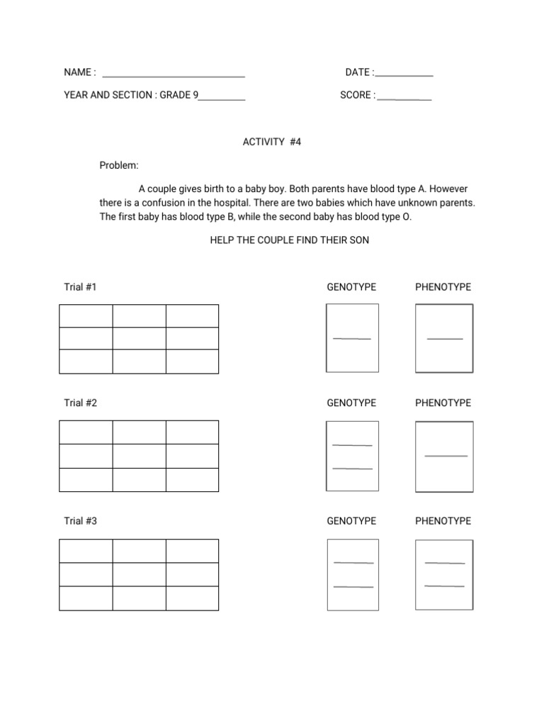 Science 9 Activity 4 Worksheet | PDF