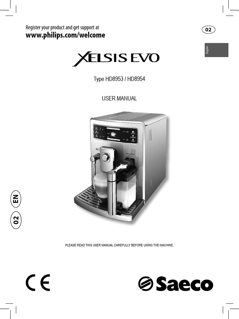 Saeco Xelsis Evo User Manual | PDF | Coffee | Technology & Engineering