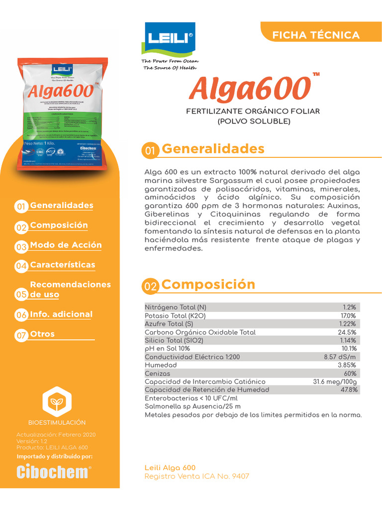 ALGA 600 LABEL ESPANOL | PDF