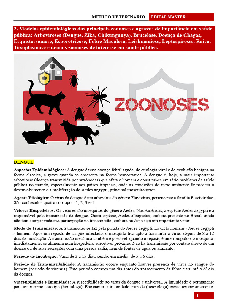 Modelos Epidemiológicos Das Principais Zoonoses | PDF