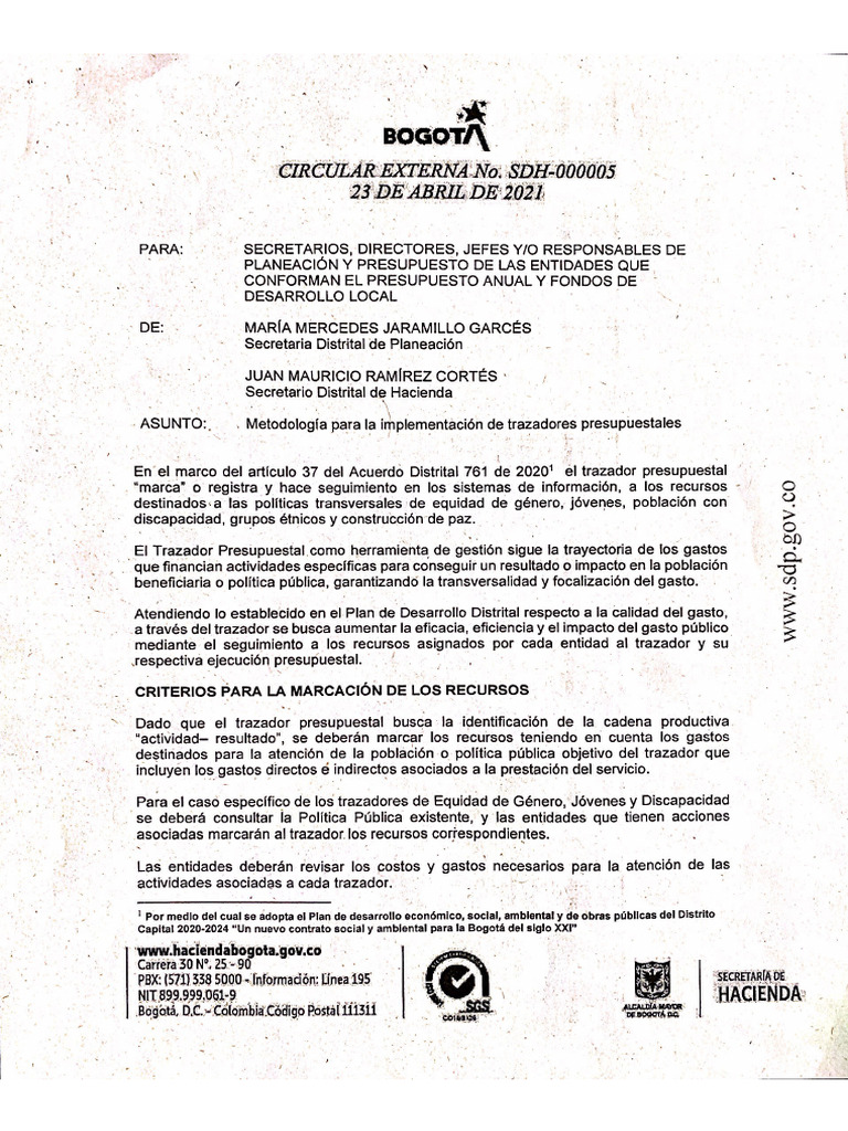 Circular 05 de 2021 | PDF