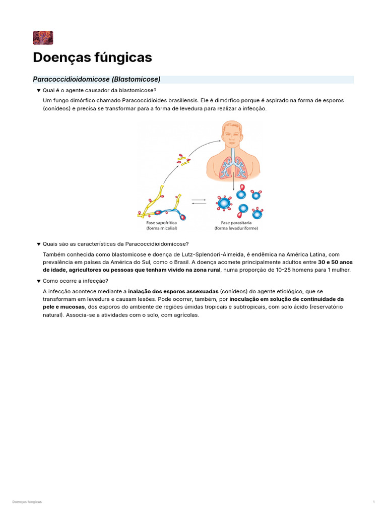 Doenças Fúngicas | PDF | Inmunología | Anatomía