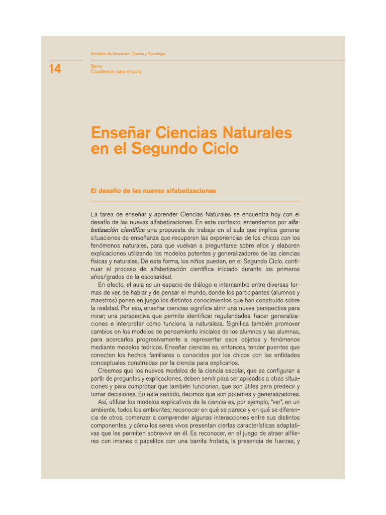 Clase 1 - Cuadernos Para El Aula - Ensen Ar CN en El 2do Ciclo | PDF