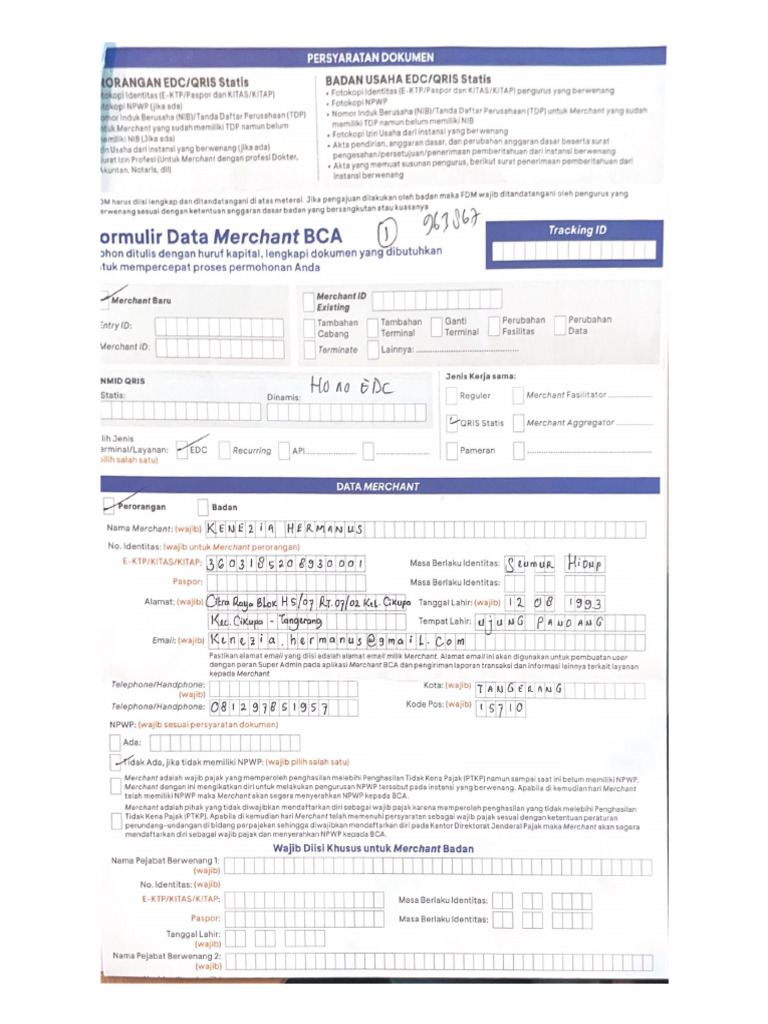 Contoh Pengisian FDM Perorangan | PDF
