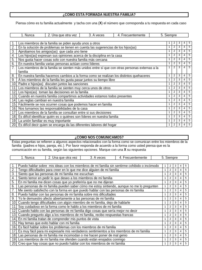 Instrumentos de Evaluación Del Funcionamiento Familiar | PDF | Salud y bienestar | Estilo de vida