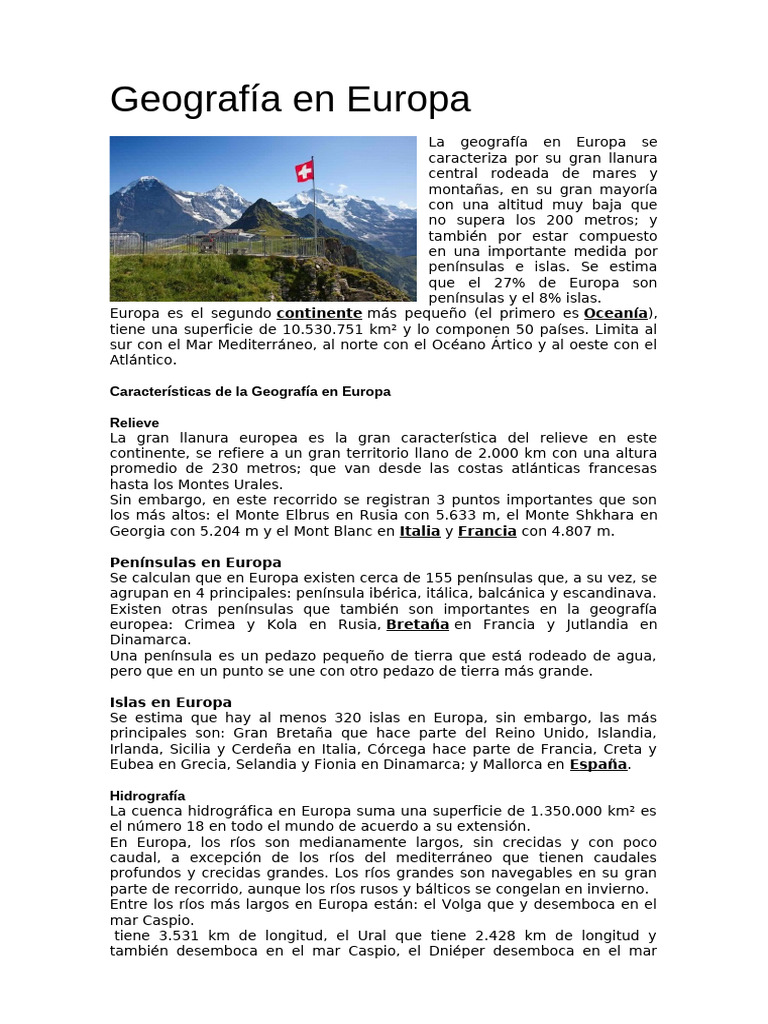 Geografía en Europa | PDF