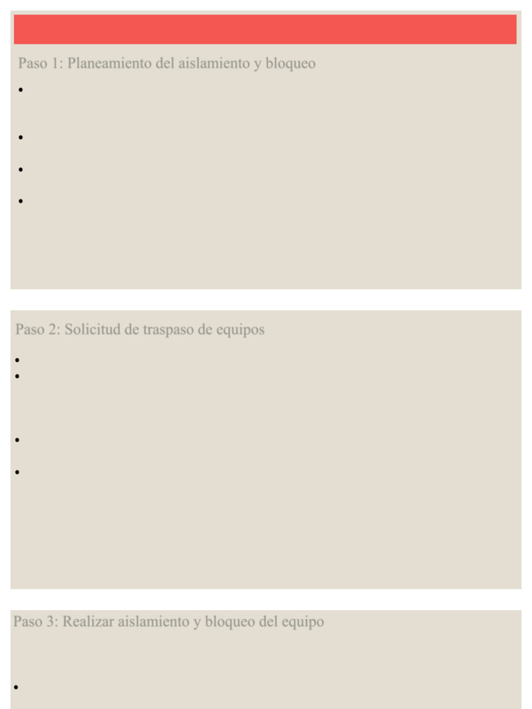PASOS DE AISLAMIENTO Y BLOQUEO | PDF