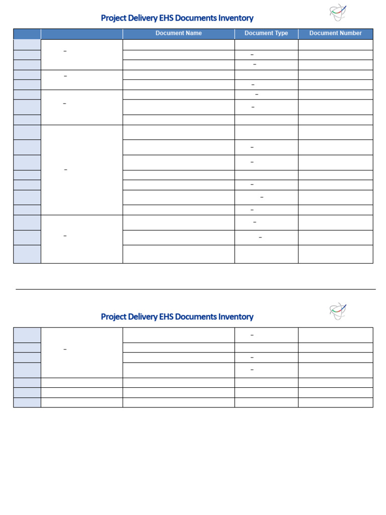 JIGPC Project Delivery EHS Documents Inventory | PDF