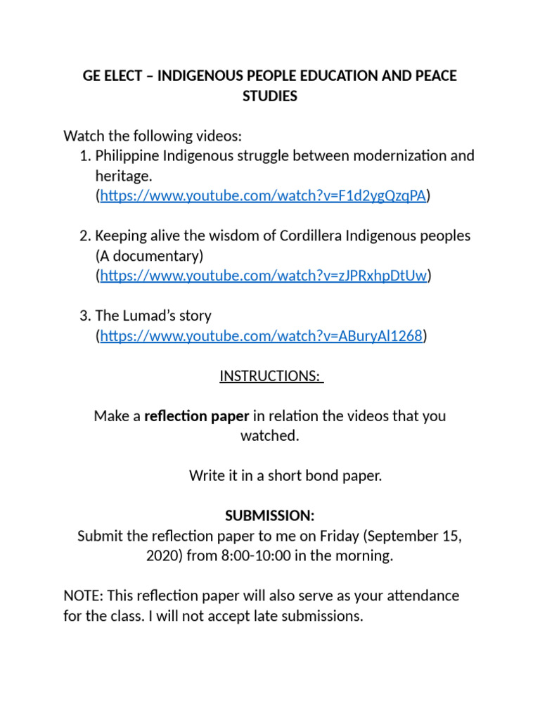 Reflection Paper GE ELECT | PDF