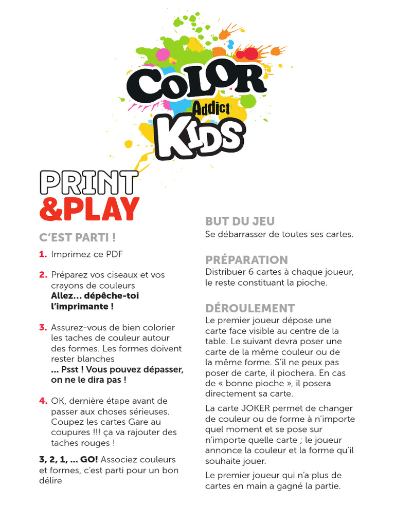 Jeu Color Addict Kids - PrintPlay | PDF