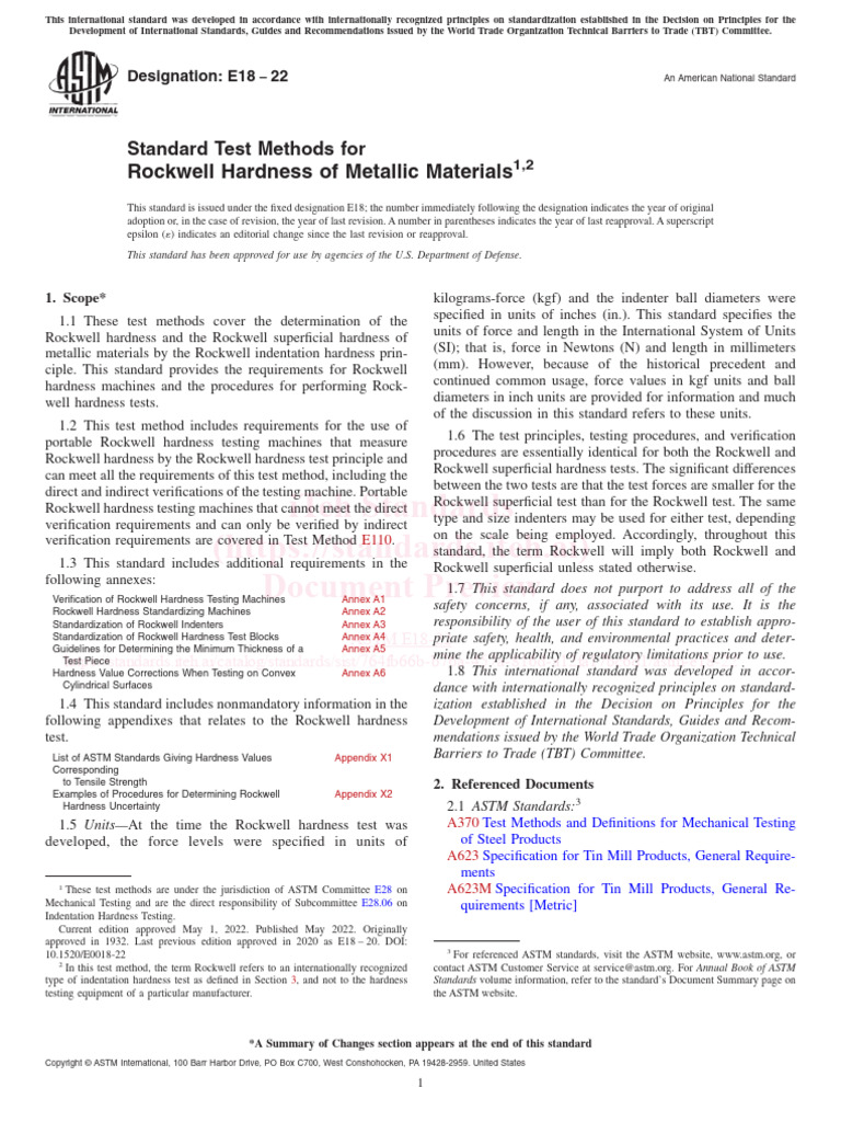 Astm E18 22 | PDF