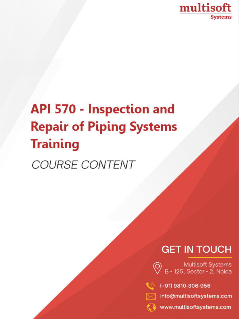 API 570 - Inspection and Repair of Piping Systems - MS | PDF