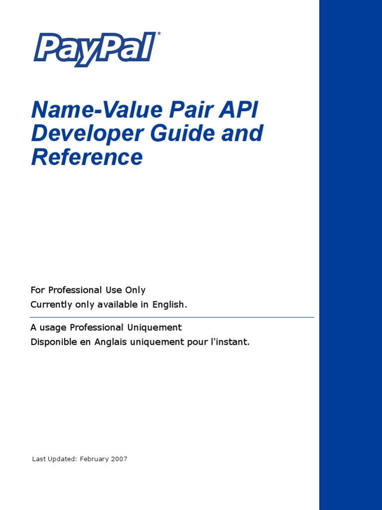 PayPal NVP API Developer Guide | PDF | Point Of Sale | Application Programming Interface