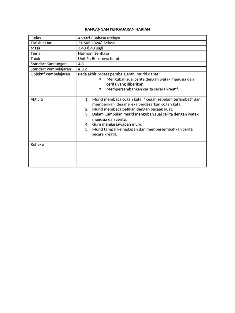 RPH 21 Mei | PDF | Human Communication | Career & Growth