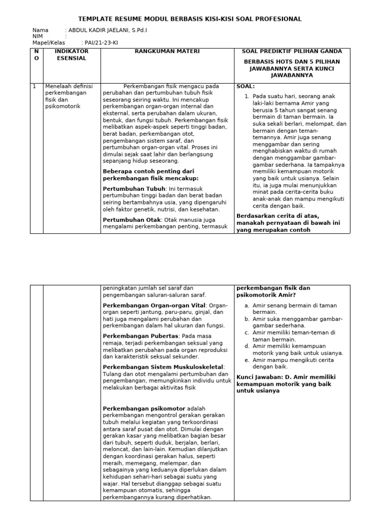 Template Resume KB 1 | PDF