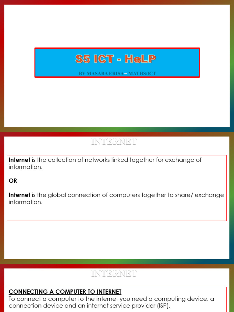 S5 Ict Lesson 1 | PDF