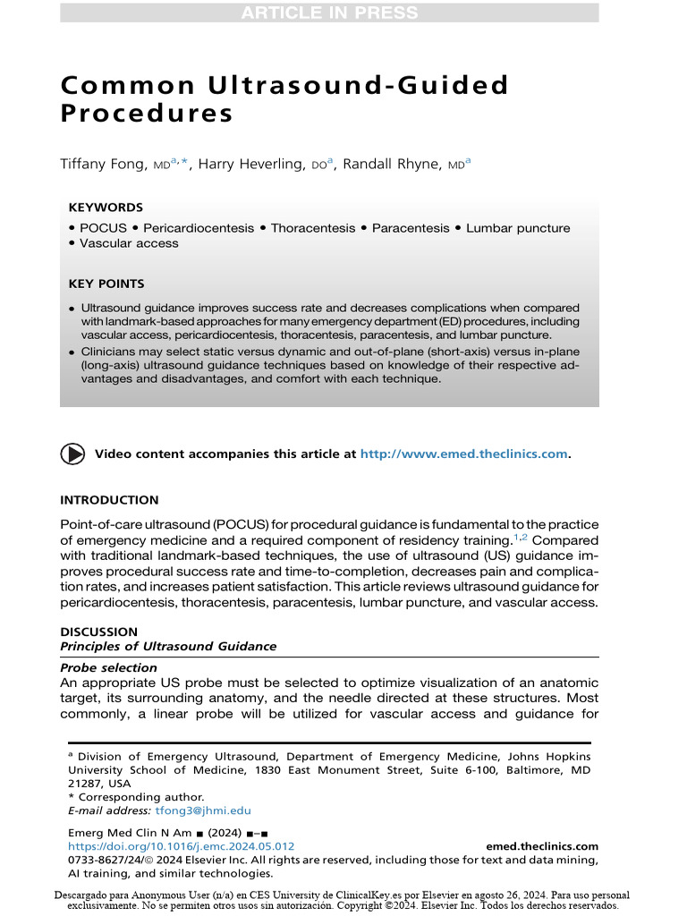 4 Common Ultrasound-Guided | PDF