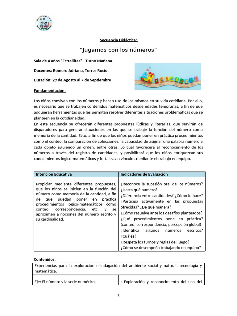 Secuencia-Jugamos Con Los Números | PDF