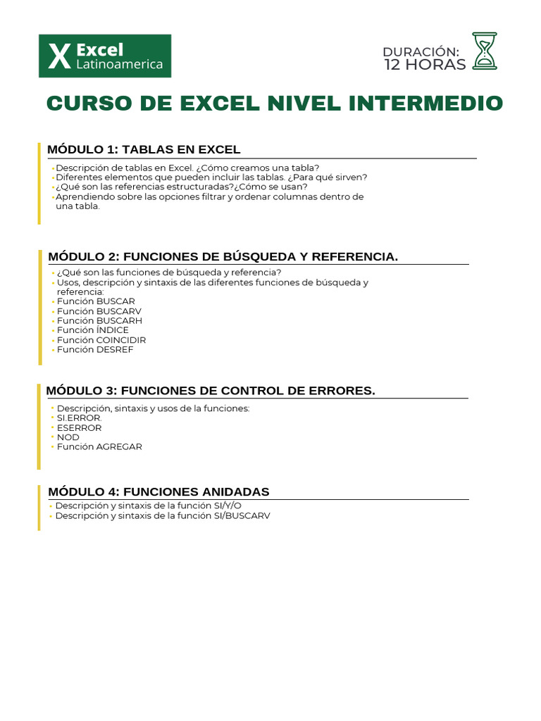 Curso Excel Intermedio OK | PDF