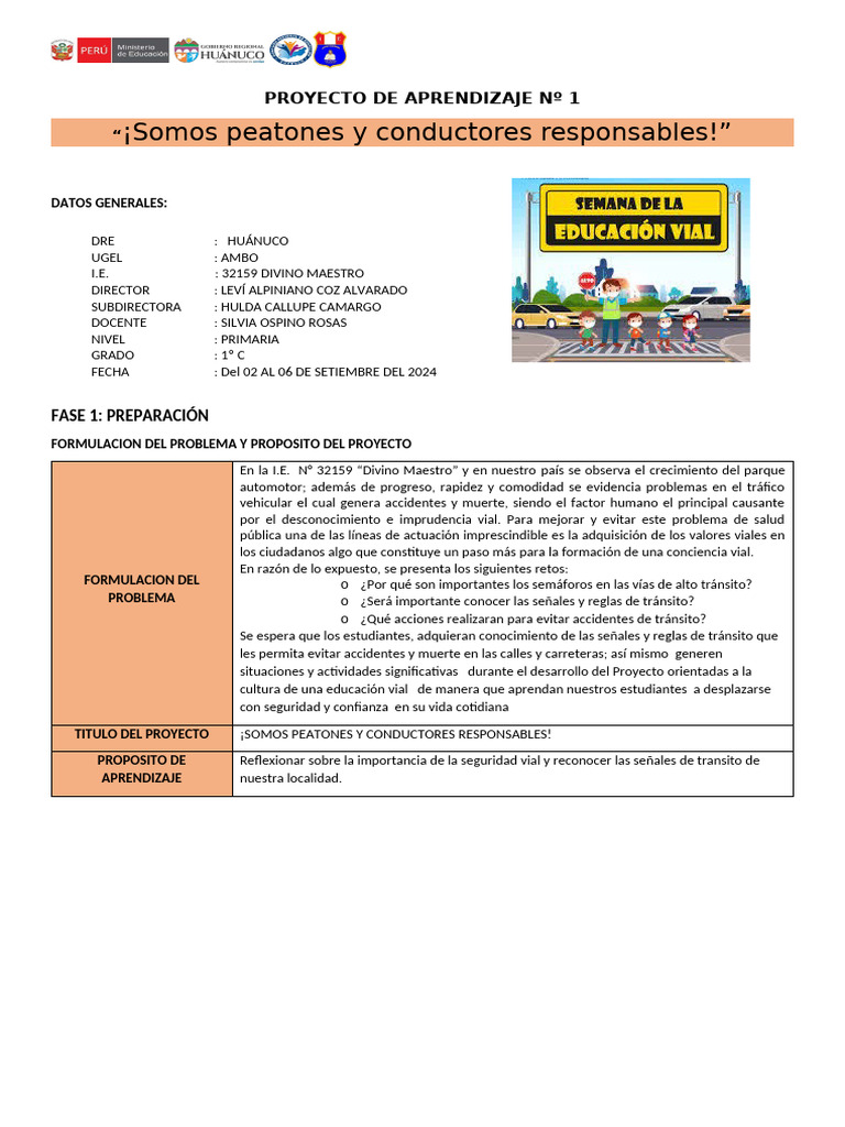 Proyecto de Aprendizaje #1 Esquema | PDF