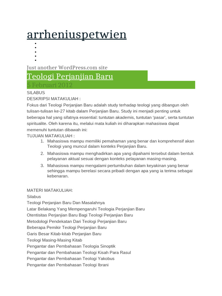 Teologi PB Lagi | PDF