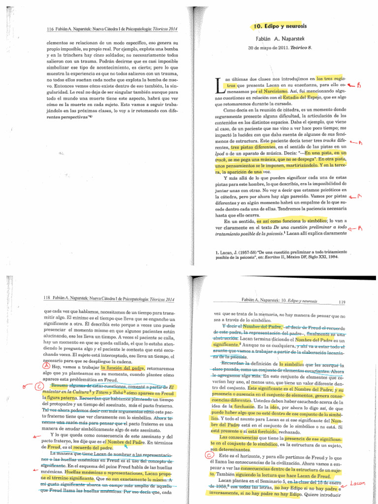 3 - Naparstek, Edipo y Neurosis (Cap.10, Teorico 8) | PDF