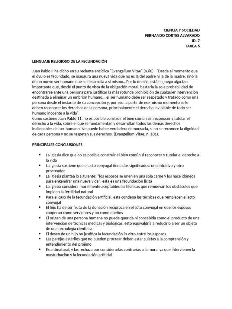6 LENGUAJE RELIGIOSO FECUNDACION | PDF