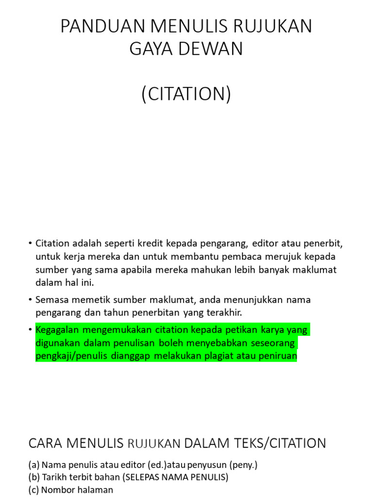 Panduan Menulis Rujukan | PDF